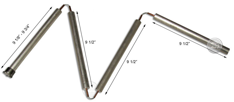 Replacement Water Heater Anode Rods, Solid and Flexible