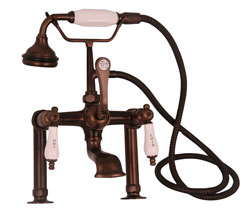 Beautiful deckmount leg tub faucets