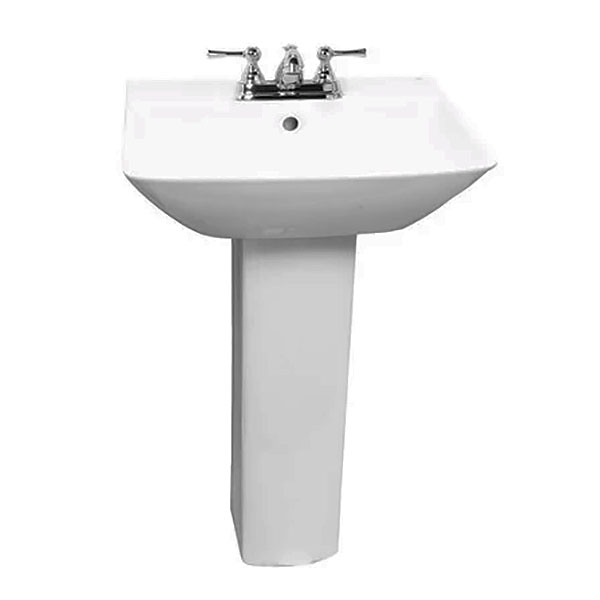 Barclay #3-774WH Summit 600 Pedestal Lavatory Sink - 4" Centerset - White