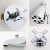 Retro style tub shower valves with cross handles