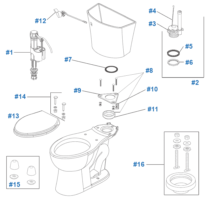 Repair & Replacement Parts for Delta Turner Toilets