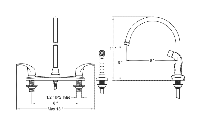 Gooseneck kitchen faucets