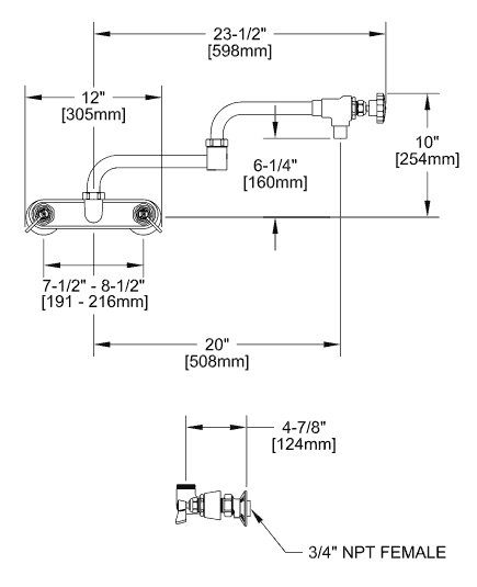 Commercial grade pot filler faucets