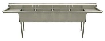 Griffin 4 bowl commercial coved corner kitchen sinks - made in USA