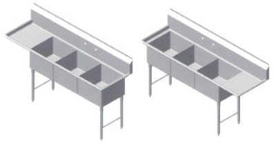 NSF triple bowl sinks