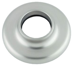 Ceiling mounted shower arms and escutcheons in designer finishes