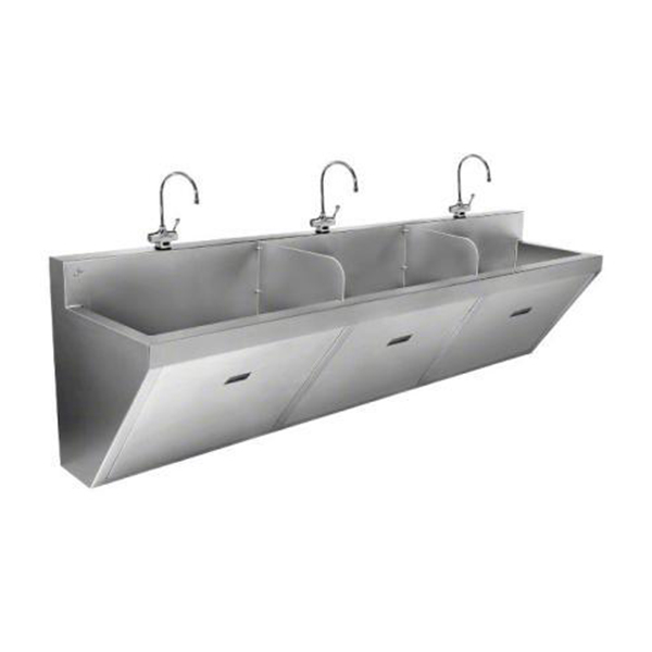 Wall Mount Surgeon Scrub Sinks With Hands Free Faucets