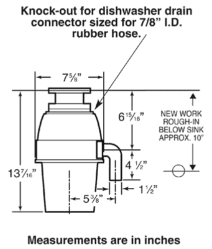 Garbage Disposal Dimensions