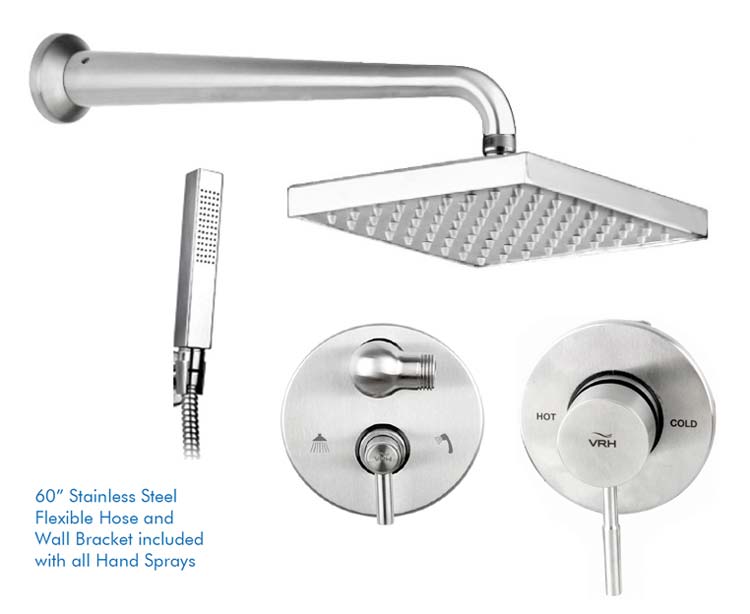 Stylish Stainless Steel Outdoor Pool Showers