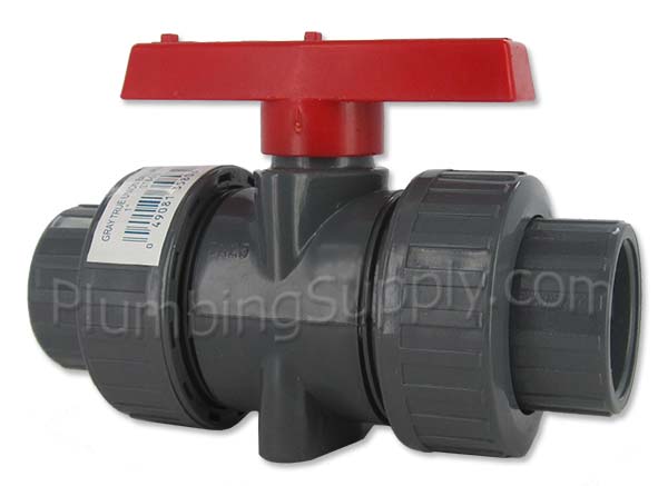 PVC Sch40 Ball Valves, 3-Way Valves, Glue or Threaded