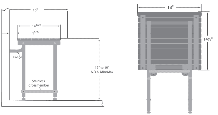 ADA Compliant Foldup Teak Shower Seats and Benches